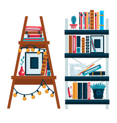 Library book shelf seamless pattern Royalty Free Vector