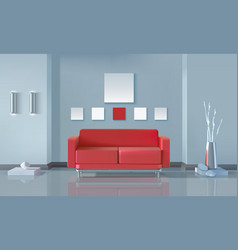 Realistic living room interior 3d design Vector Image