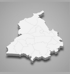 3d isometric map of hyderabad is a city of india Vector Image