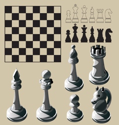 Black chess pieces with names Royalty Free Vector Image