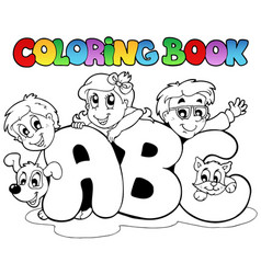 Coloring book school abc letters Royalty Free Vector Image