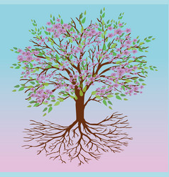 Tree of life spring version Royalty Free Vector Image