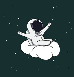 Astronaut work in freelance on cloud Royalty Free Vector