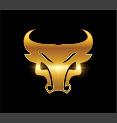 Golden rhino logo icon Royalty Free Vector Image