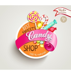 Candy shop label Royalty Free Vector Image - VectorStock