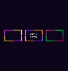 Neon frame in rectangular shape template Vector Image