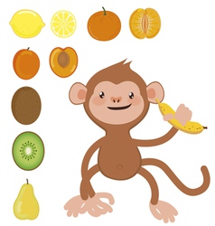 Educational coloring book -monkey Royalty Free Vector Image