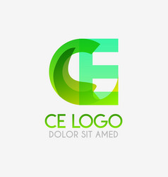 Ce logo with striking colors and gradations Vector Image