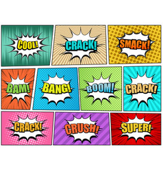 Comic pages red set Royalty Free Vector Image - VectorStock
