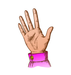 Number seven hand gesture template Royalty Free Vector Image