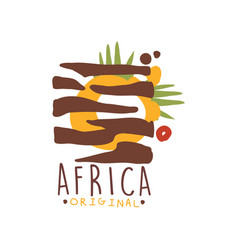 Original abstract african logo with doodle Vector Image