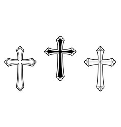 Beautiful christian cross with angel wings Vector Image