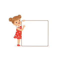 Cute boy and girl characters with white empty Vector Image