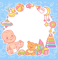Bashower design template baboy with toy Royalty Free Vector