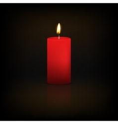 Three red burning candles on white background Vector Image