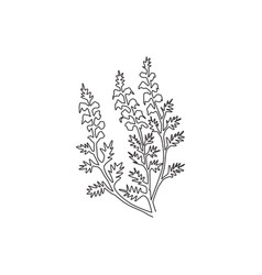 One continuous line drawing beauty fresh violet Vector Image