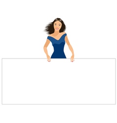 Beautiful smiling woman character with empty Vector Image