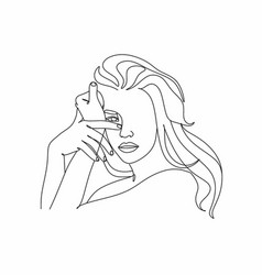 Woman face continuous line drawing abstract Vector Image