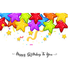 Colourful stars birthday template Royalty Free Vector Image