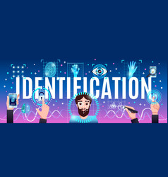 Identification technologies header Royalty Free Vector Image