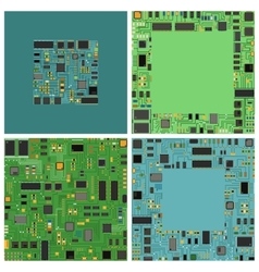 Computer chip technology processor circuit Vector Image