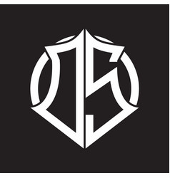 Ds logo monogram with hexagon line rounded design Vector Image