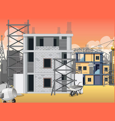 Building construction scene Royalty Free Vector Image