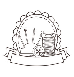 Button and needle tailor shop design Royalty Free Vector