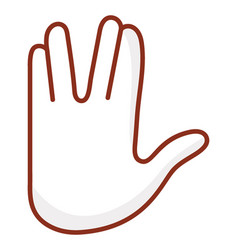 Salute gray icon live long and prosper gesture Vector Image