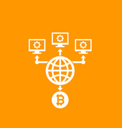 Cryptocurrency mining server rack isolated icon Vector Image