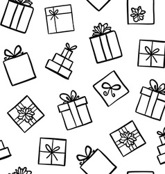 Seamless pattern with gift boxes wallpaper Vector Image