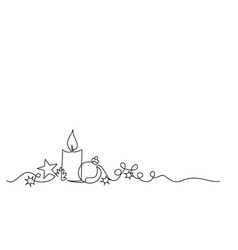 Christmas trees one line design element Royalty Free Vector