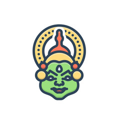 Happy onam greetings children making pookalam Vector Image