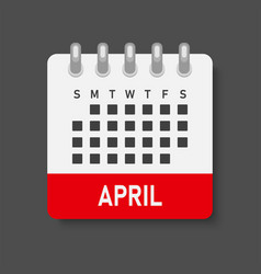 Template icon page calendar day week monday Vector Image