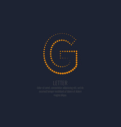 Modern dotted letter g latin alphabet Royalty Free Vector