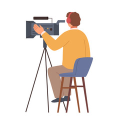 Film crew cameraman shooting filming camera Vector Image