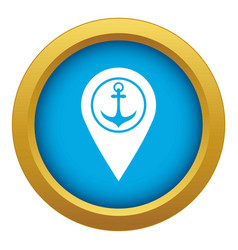 Map pointer with symbol anchor and sea port icon Vector Image