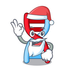 Santa dna molecule mascot cartoon Royalty Free Vector Image