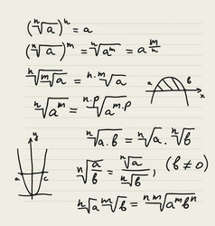Doodle math formulas handwritten mathematical Vector Image