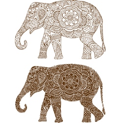 Asian elephant with patterns Royalty Free Vector Image