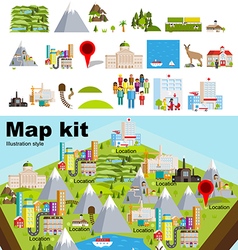 Schoolboy at a world map Royalty Free Vector Image