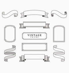 Banner frame ribbon tag pattern label design Vector Image