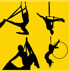 Collection people fighting sports silhouette Vector Image