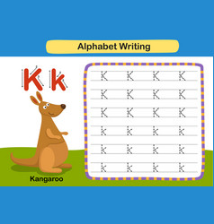Alphabet letter k-keyboard king kangaroo Vector Image