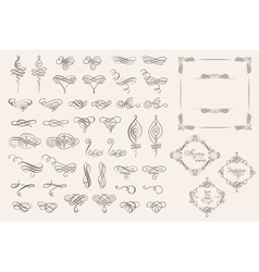 Mega set collections vintage design elements Vector Image