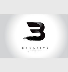 B letter design with brush stroke and modern 3d Vector Image