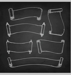 Chalkboard scrolls and banners Royalty Free Vector Image