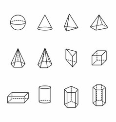 Geometric solids set Royalty Free Vector Image