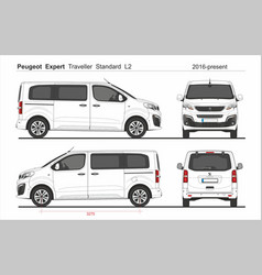 Peugeot rifter passenger van l2 2018-present Vector Image