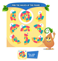 Connect halves educational game Royalty Free Vector Image